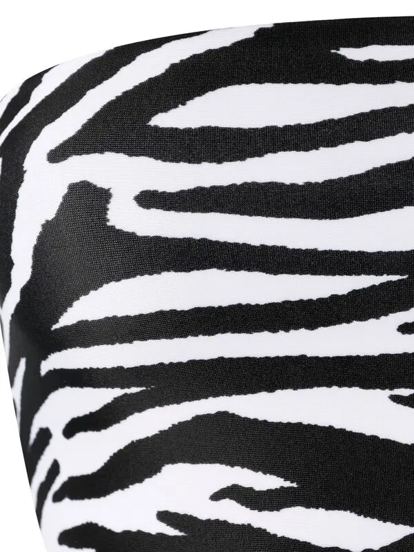 Attico Zebra-print Asymmetric Bikini