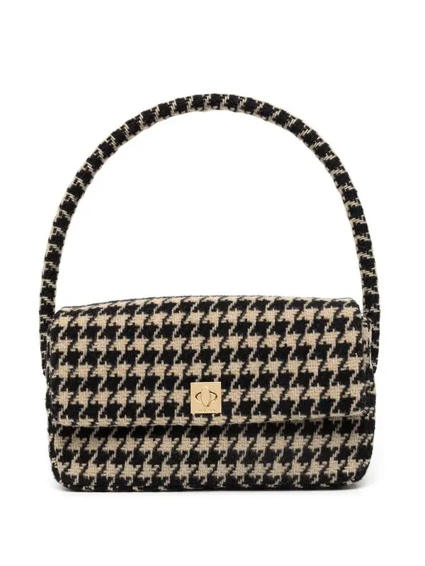 ANINE BING Nico Houndstooth Shoulder Bag