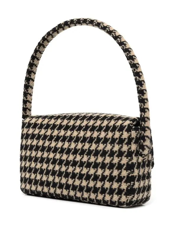 ANINE BING Nico Houndstooth Shoulder Bag
