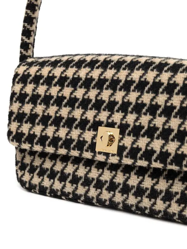 ANINE BING Nico Houndstooth Shoulder Bag