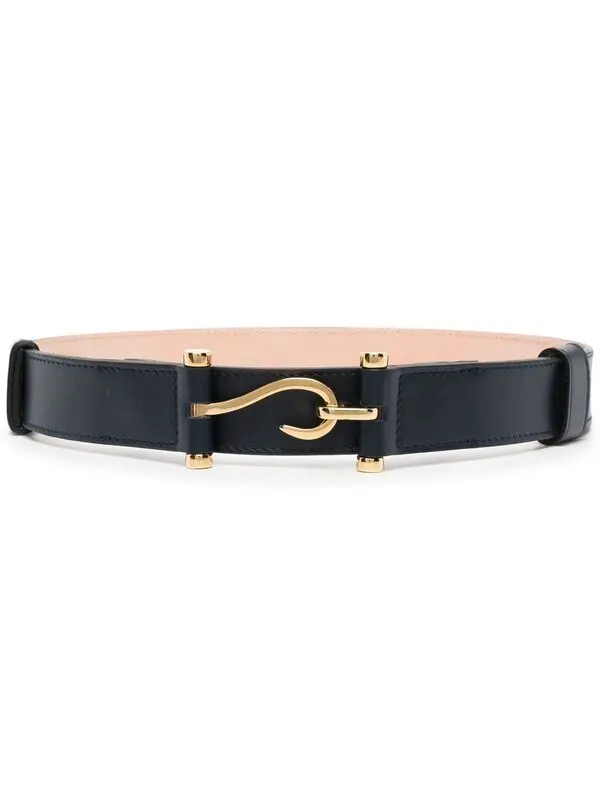 EDHEN MILANO Hook-fastening Leather Belt - Black