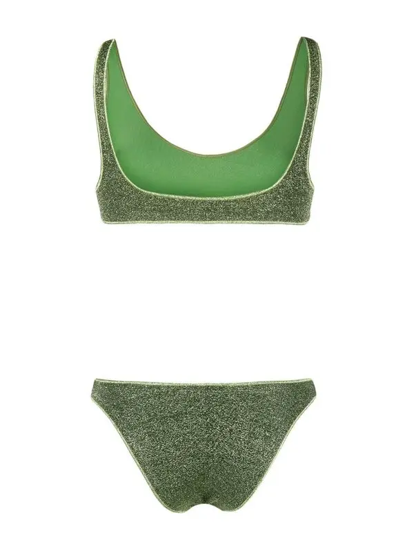 Oseree Glittered Bikini Set - Green