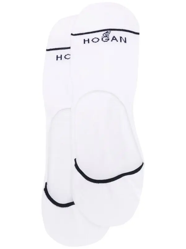 Hogan Logo-intarsia No-show Socks - White