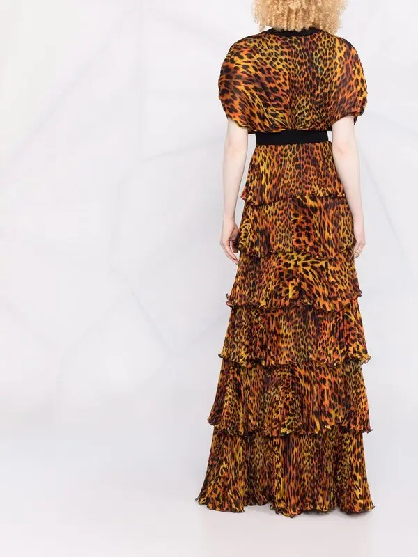 Roberto Cavalli Leopard-print Long Evening Dress