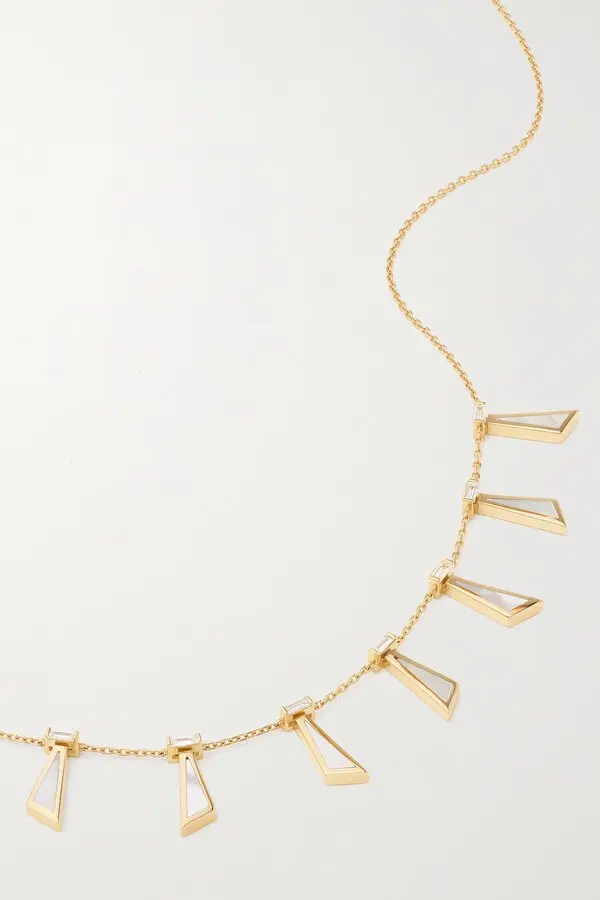 L’ATELIER NAWBAR The Dance 18-karat Mother-of-pearl And Diamond Choker
