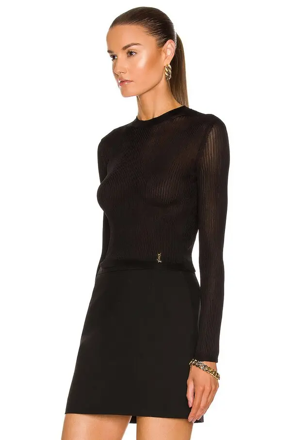 Saint Laurent Long Sleeve Top - Noir