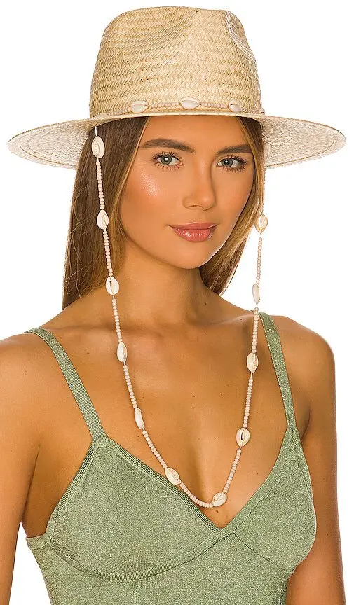 NWT Lack of Color SEASHELLS FEDORA Straw Fedora Hat with Seashell Strap | Lack of Color [CA] main image 3