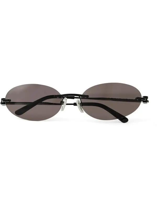 Balenciaga Oval-frame Metal Sunglasses