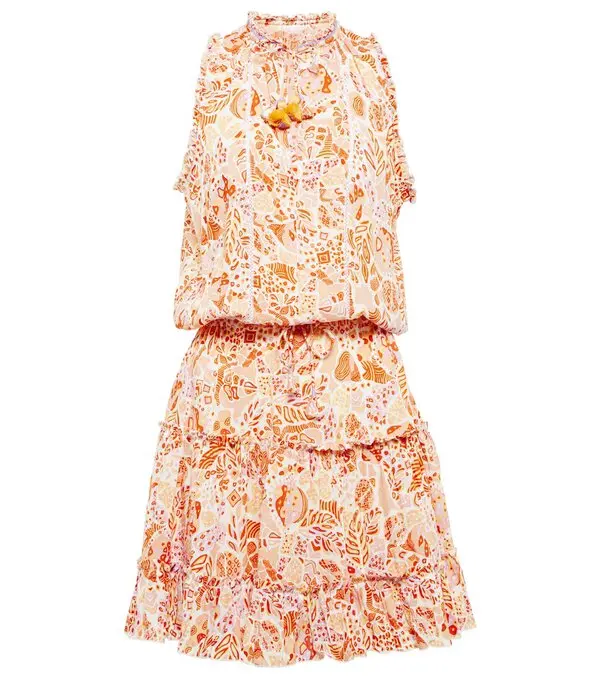 Poupette St Barth Clara Printed Minidress - Orange