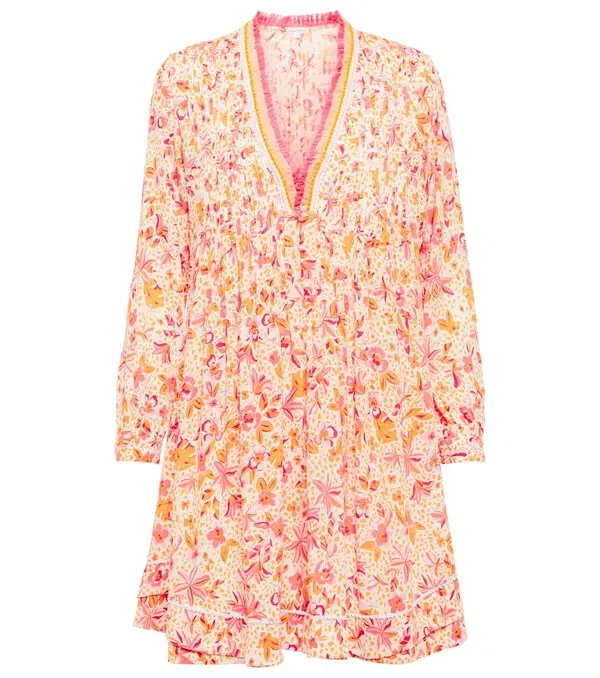 Poupette St Barth Ola Floral Rayon Georgette Minidress - Multicoloured