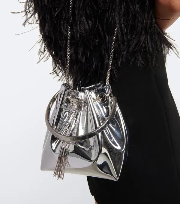 JIMMY CHOO Bon Bon Bucket Bag - Silver