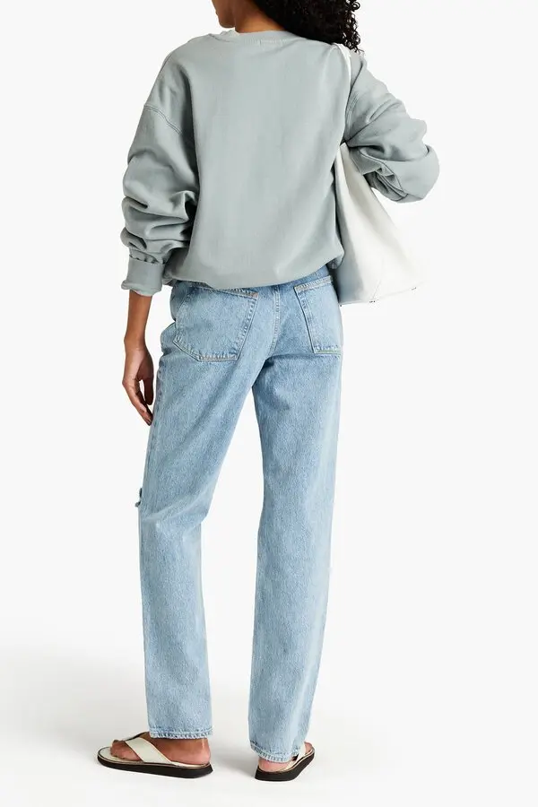 Good American Good 90's Icon Distressed High Rise Straight Leg Jeans