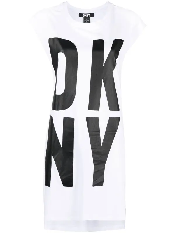 Dkny Logo-print Tunic Top - White