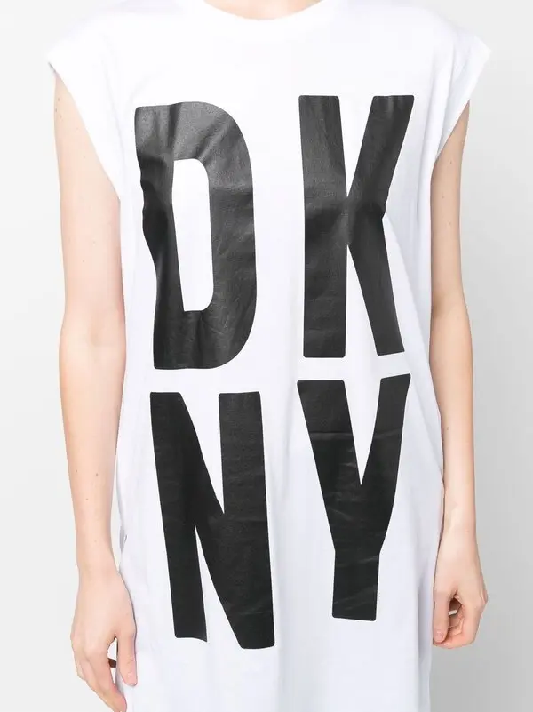Dkny Logo-print Tunic Top - White