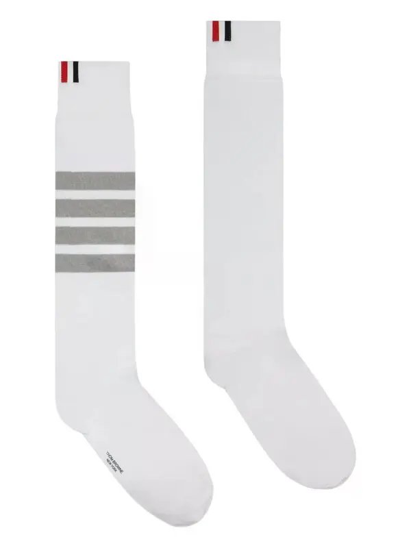Thom Browne Striped Mid-calf Socks - White