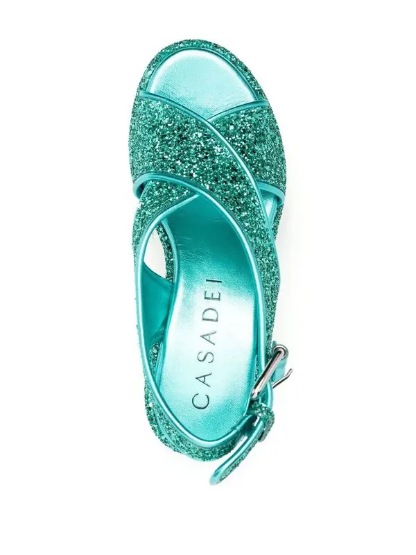 Casadei Rock Limelight Platform Sandals