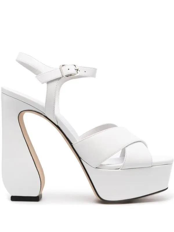 SERGIO ROSSI Platform Sculpted-heel Sandals - White