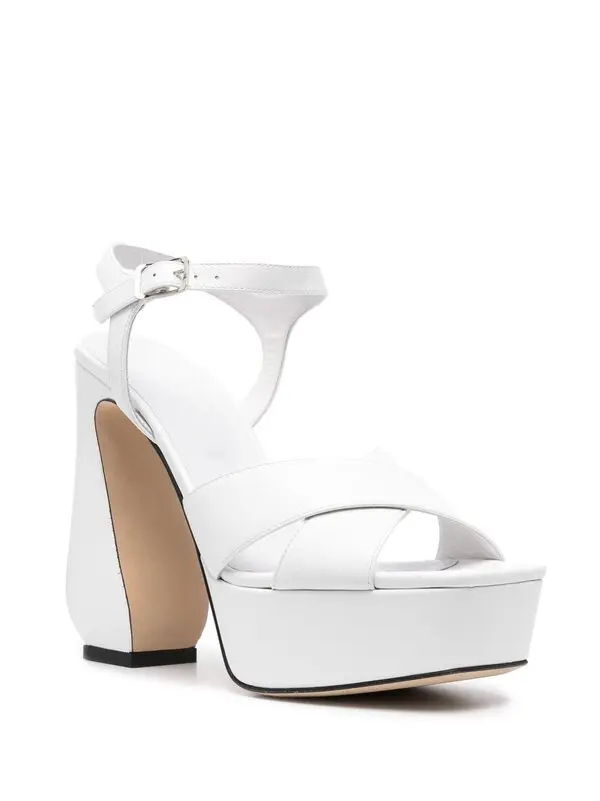 SERGIO ROSSI Platform Sculpted-heel Sandals - White