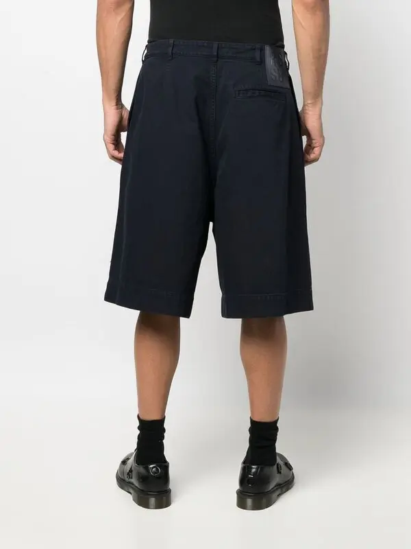 Raf Simons Pleat-detail Bermuda Shorts - Blue