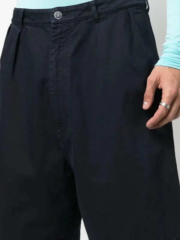 Raf Simons Pleat-detail Bermuda Shorts - Blue