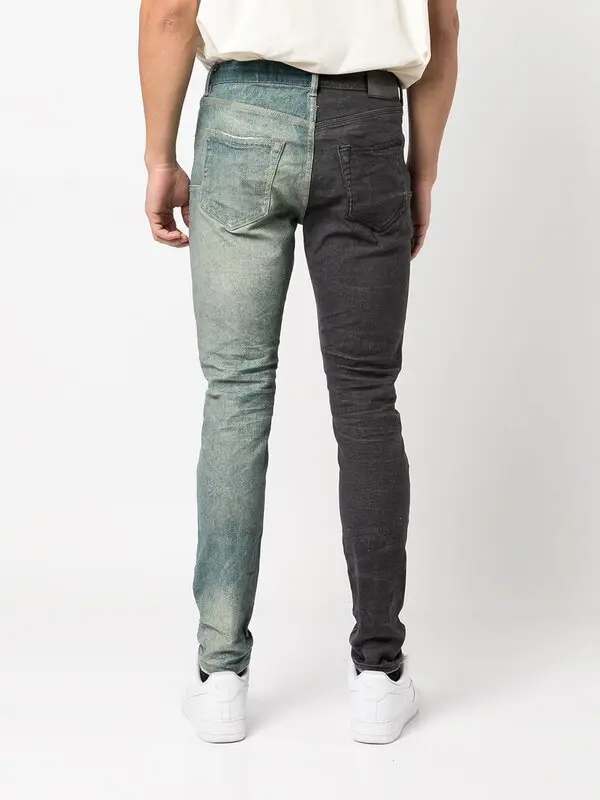 PURPLE BRAND Two-tone Distressed Jeans
