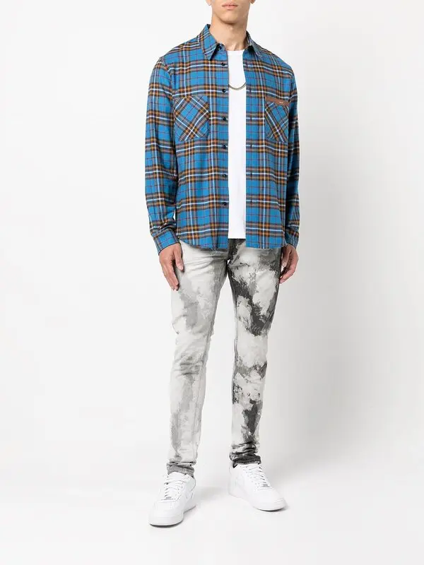 PURPLE BRAND Bleached Slim-cut Jeans