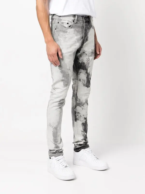 PURPLE BRAND Bleached Slim-cut Jeans