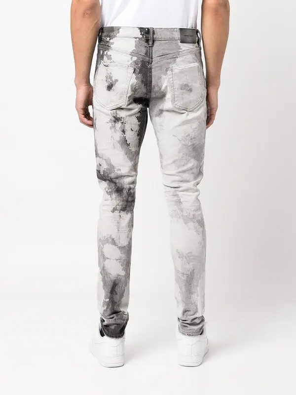 PURPLE BRAND Bleached Slim-cut Jeans