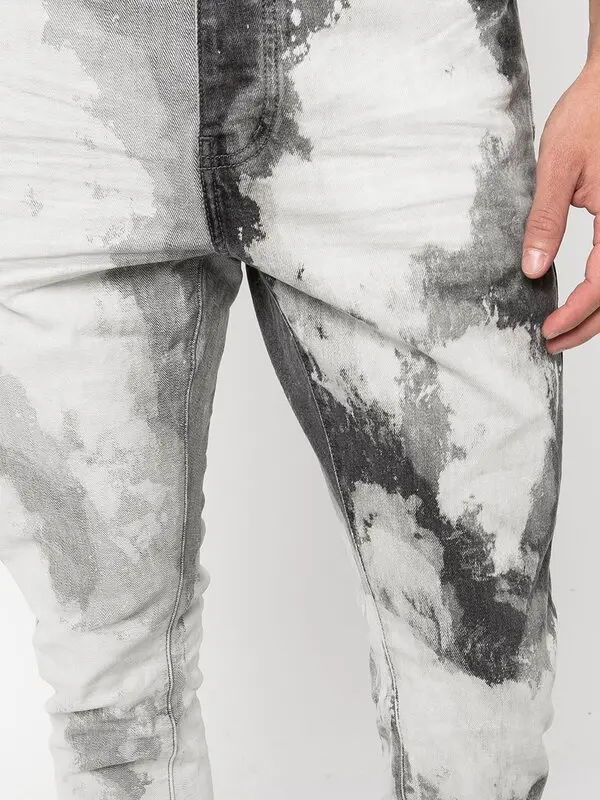 PURPLE BRAND Bleached Slim-cut Jeans