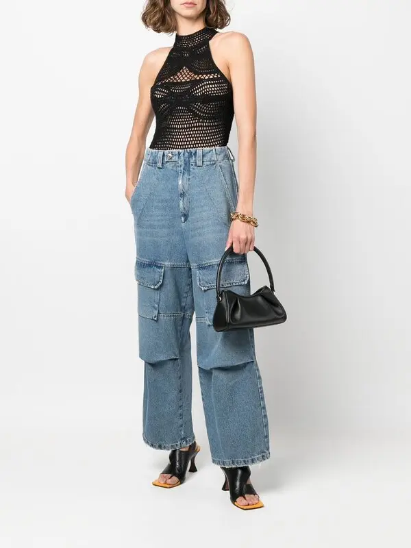 THE GARMENT Crochet-knit Halterneck Top - Black