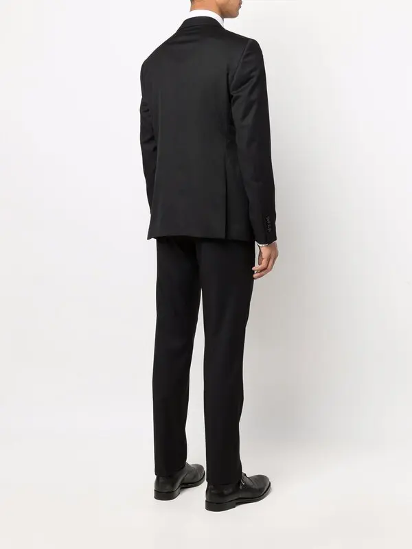 Tagliatore Fitted Single-breasted Suit - Black