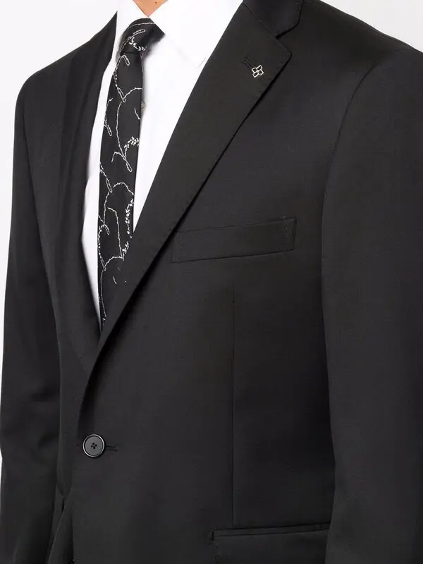 Tagliatore Fitted Single-breasted Suit - Black