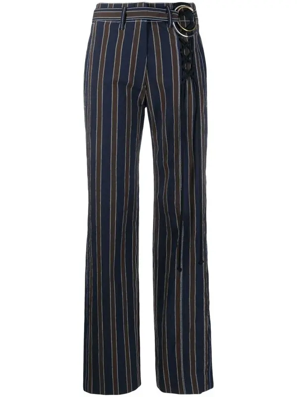 Tory Burch High-waisted Stripe-pattern Trousers