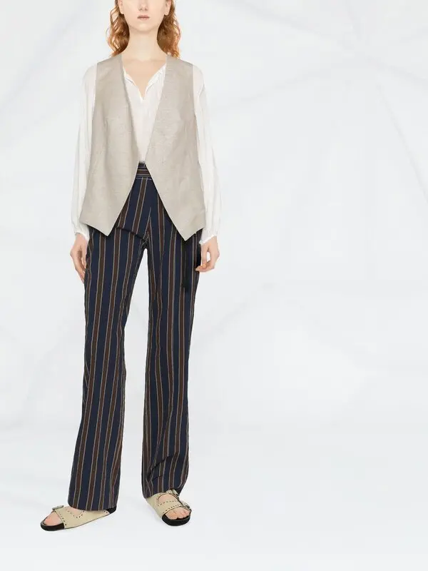 Tory Burch High-waisted Stripe-pattern Trousers