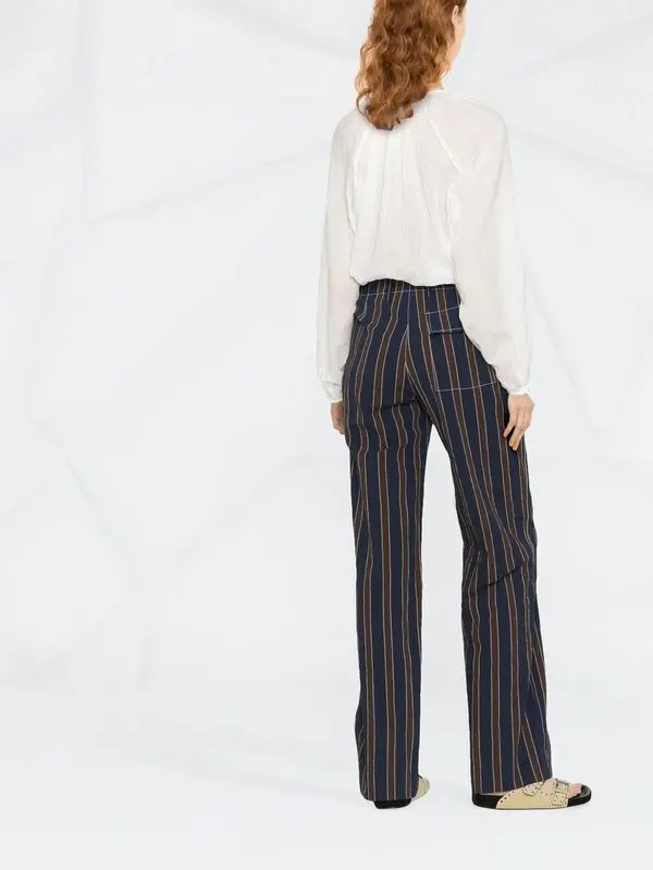 Tory Burch High-waisted Stripe-pattern Trousers