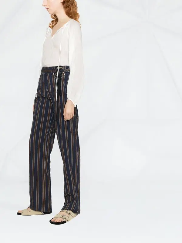 Tory Burch High-waisted Stripe-pattern Trousers