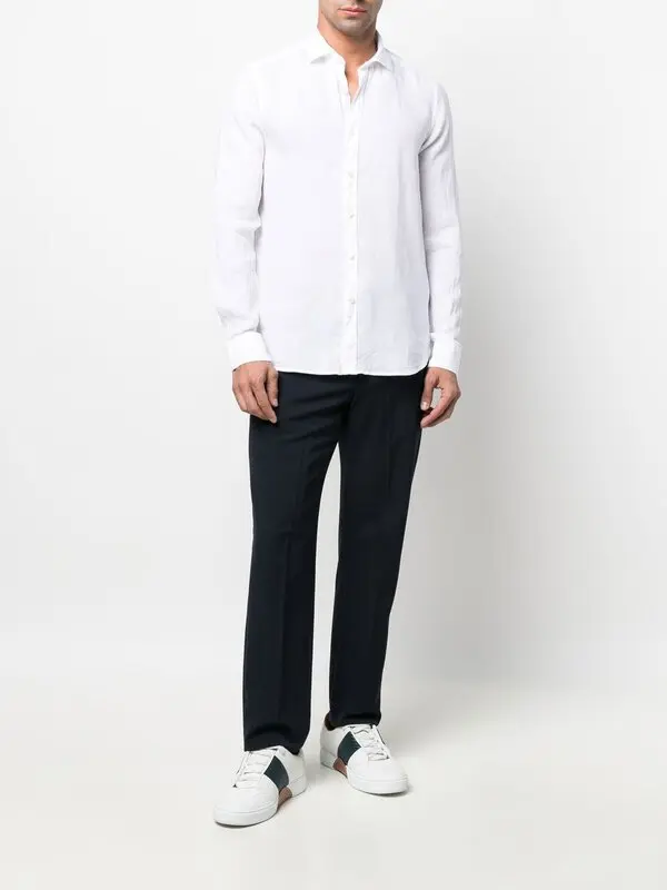 TINTORIA MATTEI 954 Cutaway Collar Linen Shirt
