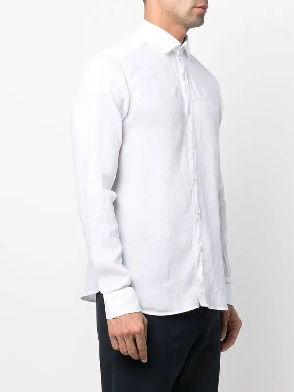 TINTORIA MATTEI 954 Cutaway Collar Linen Shirt
