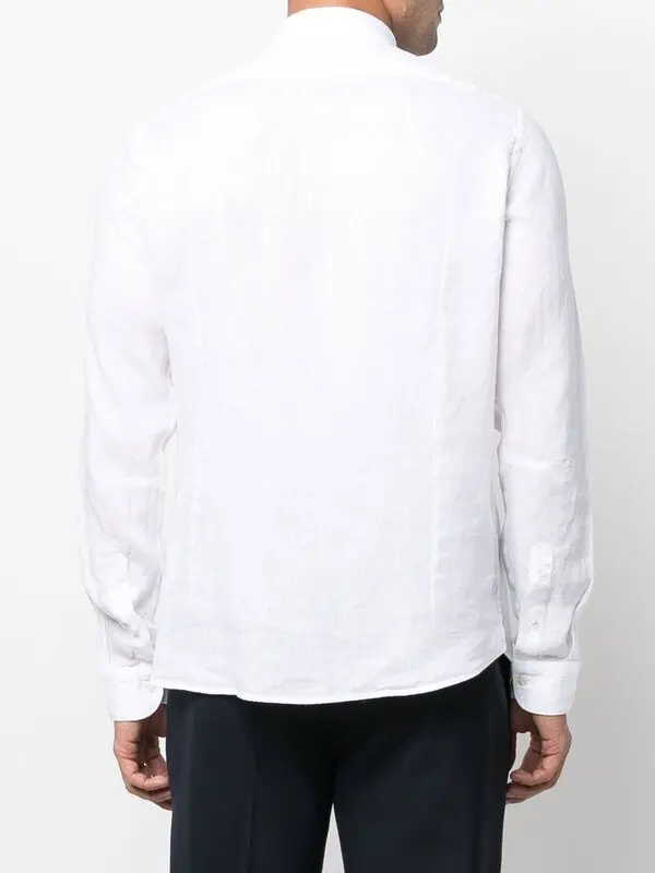 TINTORIA MATTEI 954 Cutaway Collar Linen Shirt