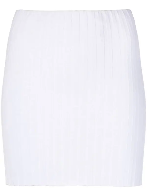 Cotton Citizen Ribbed-knit Mini Skirt - White