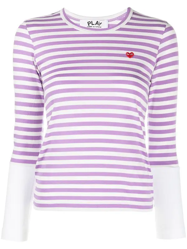 Play Comme Des Garcon Heart-patch T-shirt - Purple