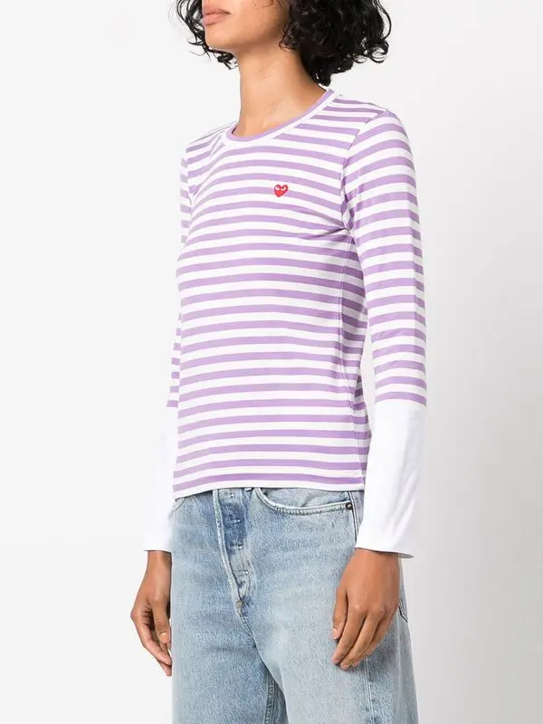 Play Comme Des Garcon Heart-patch T-shirt - Purple