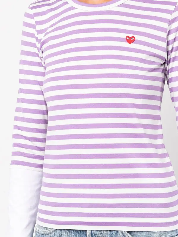 Play Comme Des Garcon Heart-patch T-shirt - Purple