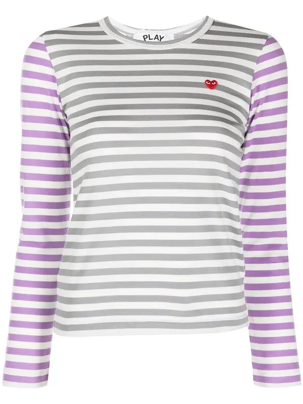 Play Comme Des Garcon Heart Patch T-shirt - Grey