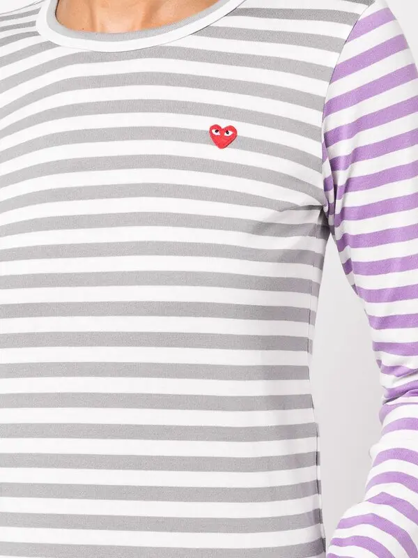 Play Comme Des Garcon Heart Patch T-shirt - Grey