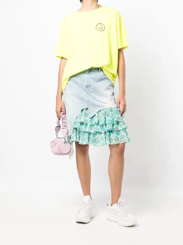 SJYP Distressed Tiered Denim Skirt