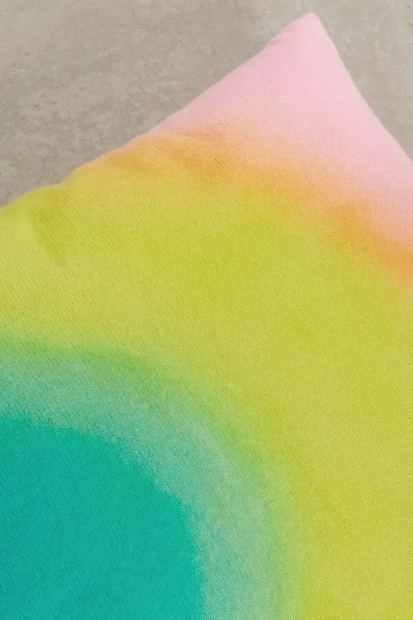 THE ELDER STATESMAN Rainbow Spray Tie-dyed Cashmere Cushion