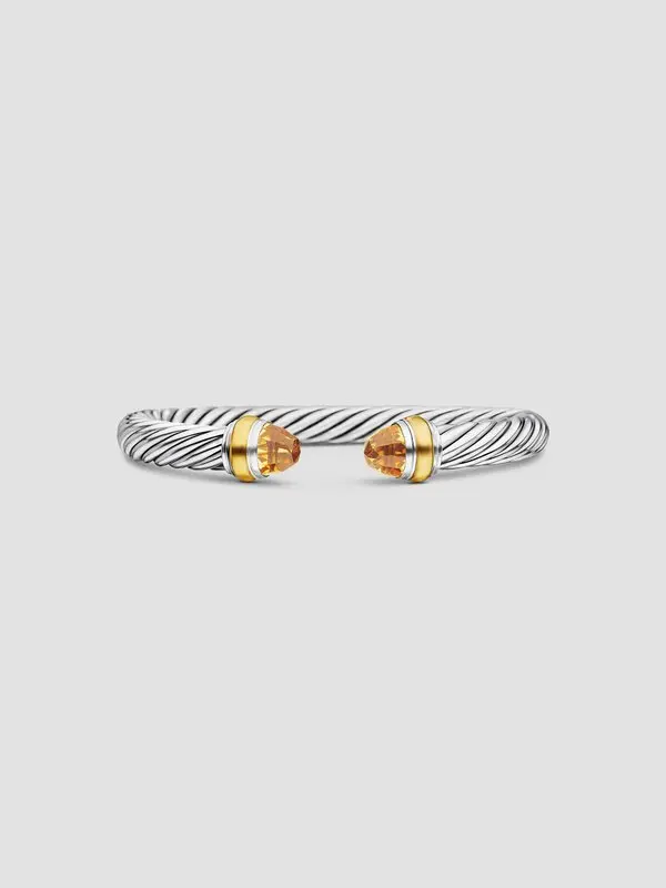 David Yurman Classic Cable Bracelet In Sterling - Citrine