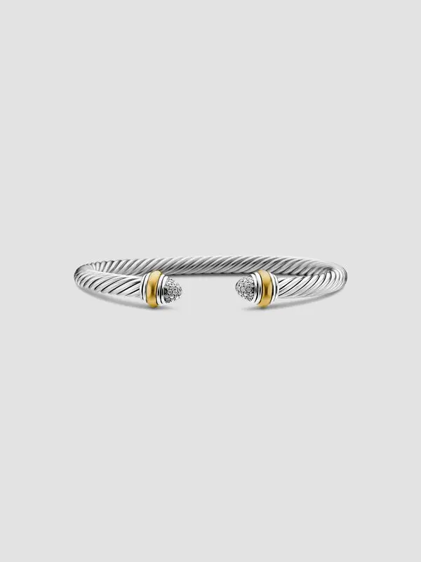 David Yurman Classic Cable Bracelet In Sterling - Diamond