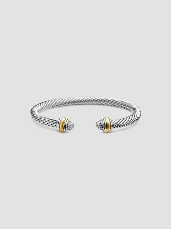 David Yurman Classic Cable Bracelet In Sterling - Diamond
